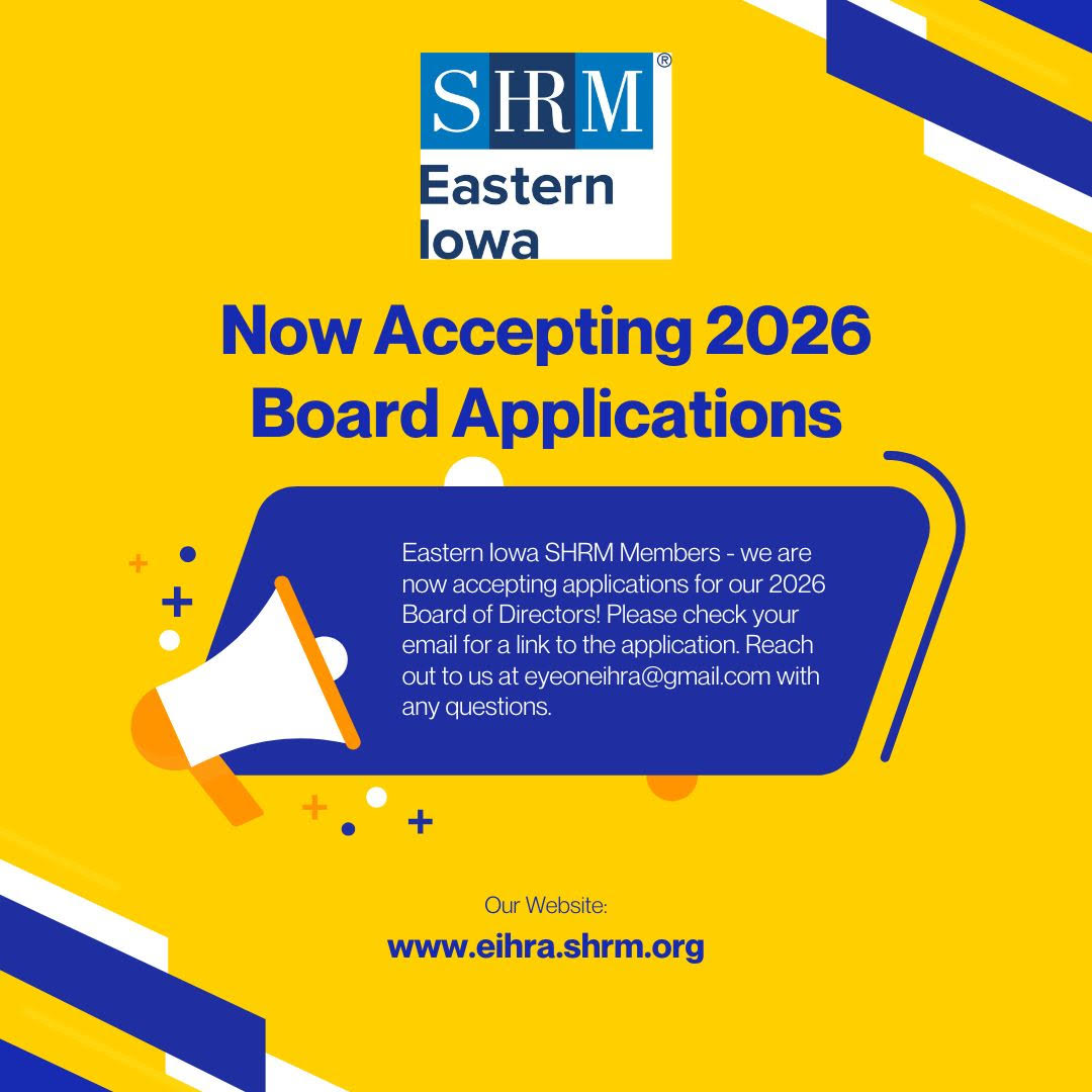 Join the 2026 Eastern Iowa SHRM Board - Applications Now Open! | Eastern Iowa SHRM